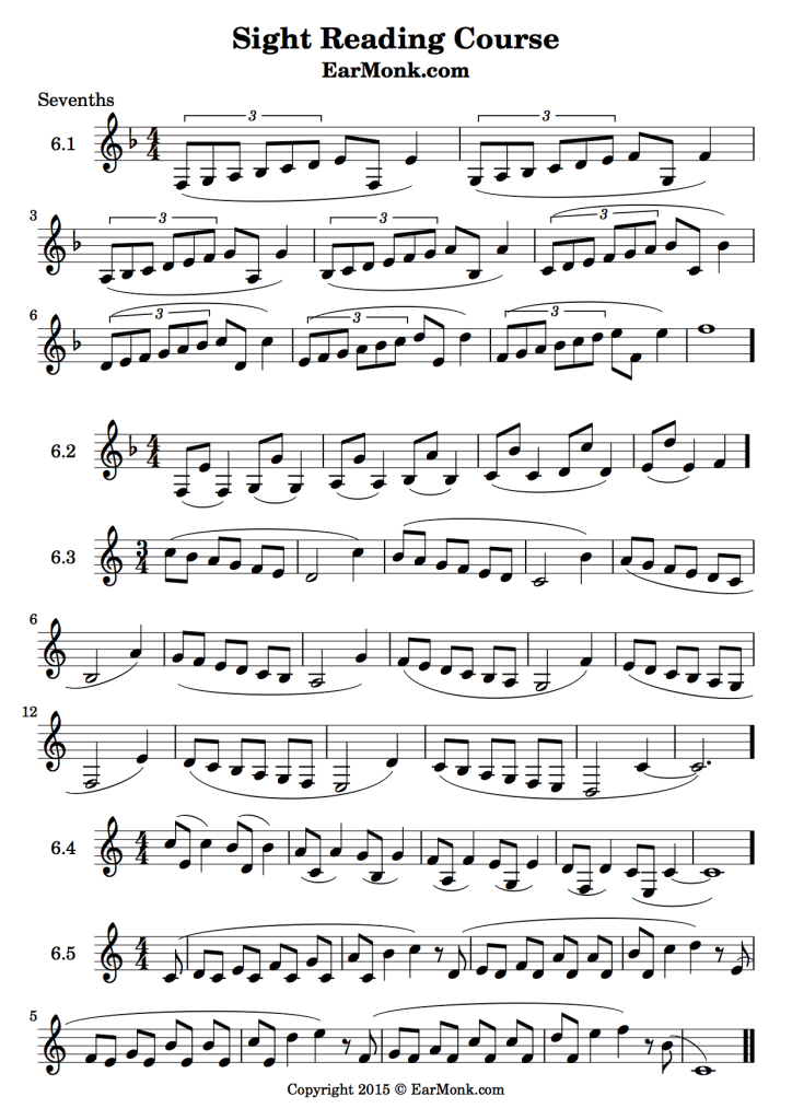 Sight Reading Practice PDF Sevenths Music Production HQ Sight Reading Practice PDF Sevenths Music Production HQ